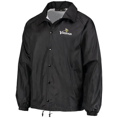 DUNBROOKE Minnesota Vikings Coaches Classic Raglan Full-snap Windbreaker Jacket