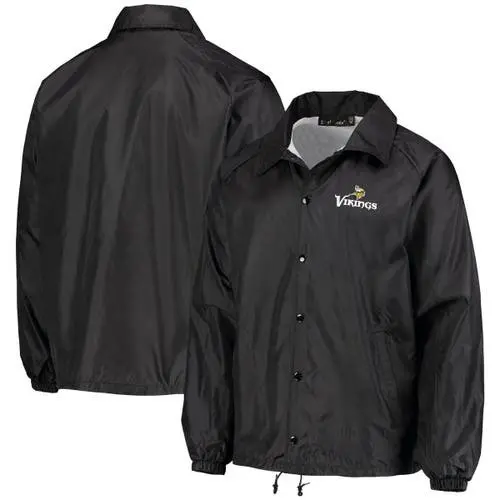 DUNBROOKE Minnesota Vikings Coaches Classic Raglan Full-snap Windbreaker Jacket