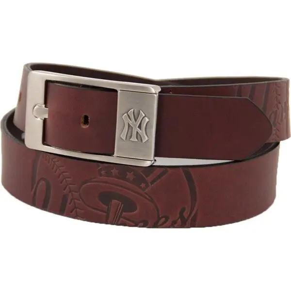 EAGLES WINGS New York Yankees Brandish Leather Belt - Brown