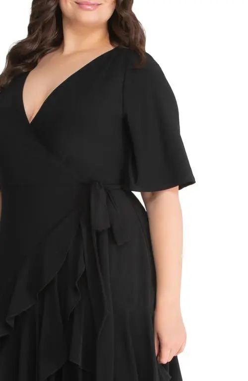 KIYONNA Miranda Wrap Dress - Black Noir