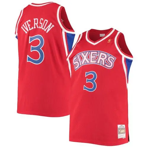 Mitchell & Ness Allen Iverson Philadelphia 76ers 1996/97 Hardwood Classics Swingman Jersey Big & Tall - Red