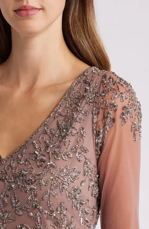 pisarro nights long beaded dress Ava Presley 47272 Halter Gown with Slit and Train