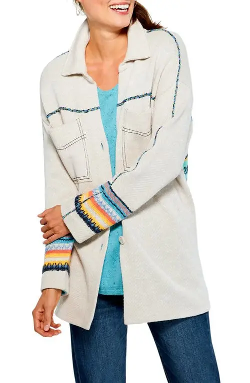 NIC+ZOE Striped Sweater Jacket - Neutral Multi
