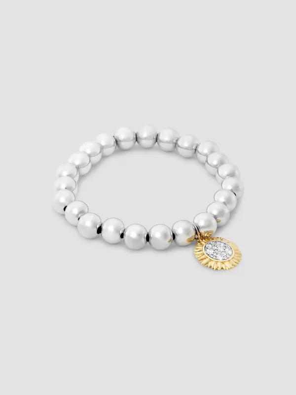 SYDNEY EVAN Two-tone 14k & Diamond Sunflower-charm Bracelet - Gold