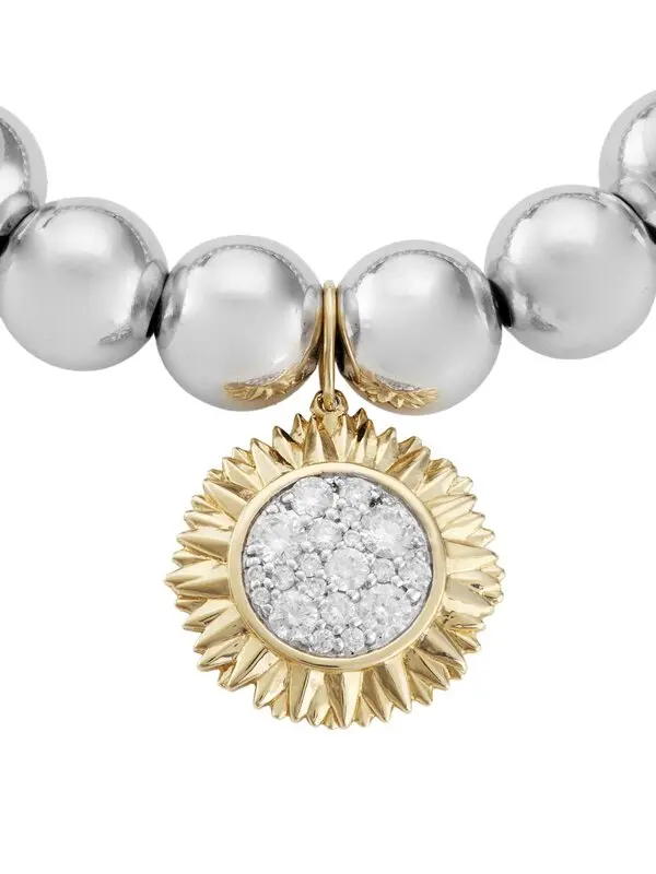 SYDNEY EVAN Two-tone 14k & Diamond Sunflower-charm Bracelet