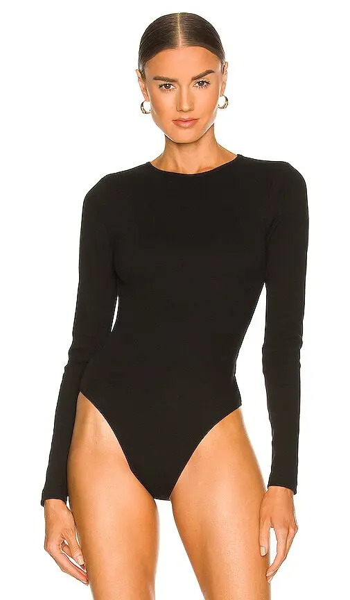 OW Ribbed Jersey Bodysuit With Open Back