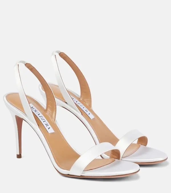 AQUAZZURA So Nude 85 Satin Sandals - White