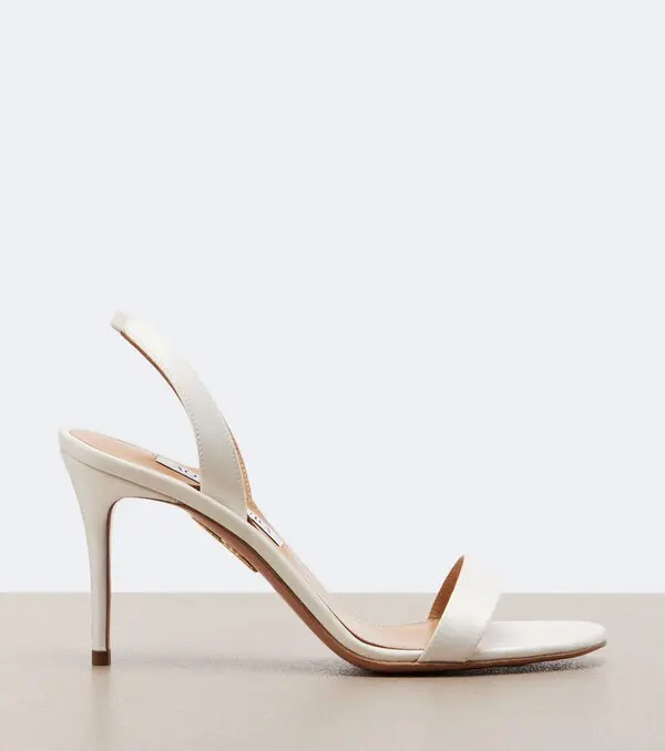 AQUAZZURA So Nude 85 Satin Sandals - White
