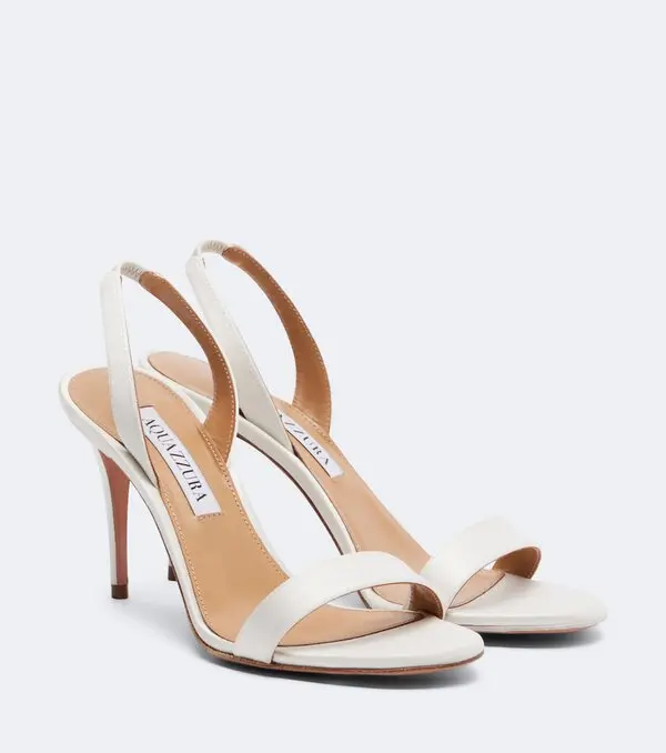 AQUAZZURA So Nude 85 Satin Sandals - White
