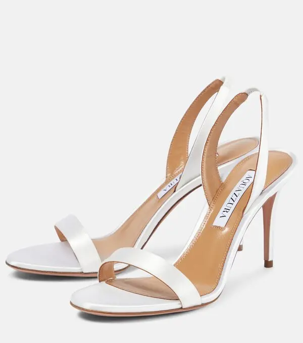 AQUAZZURA So Nude 85 Satin Sandals - White