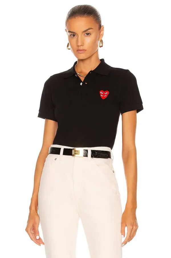 Play Comme Des Garcon Polo T-shirt - Black