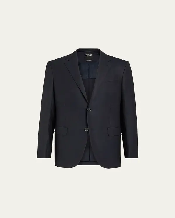 Zegna Solid Trofeo Wool Regular-fit Blazer Jacket
