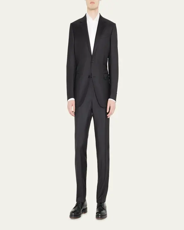 Zegna Trofeo Milano Two-piece Wool Regular-fit Suit - Black