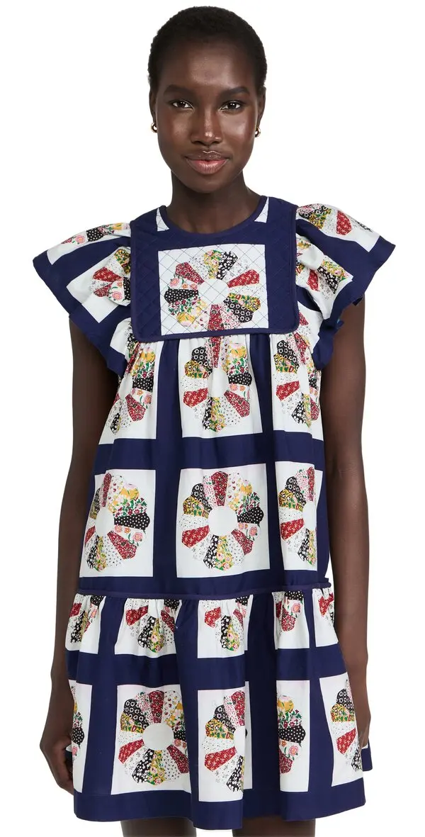 Sea Pippin Patchwork Flutter Sleeve Tunic Dress