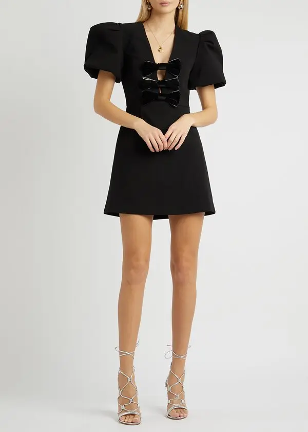 Rebecca Vallance Amaro Bow-embellished Mini Dress
