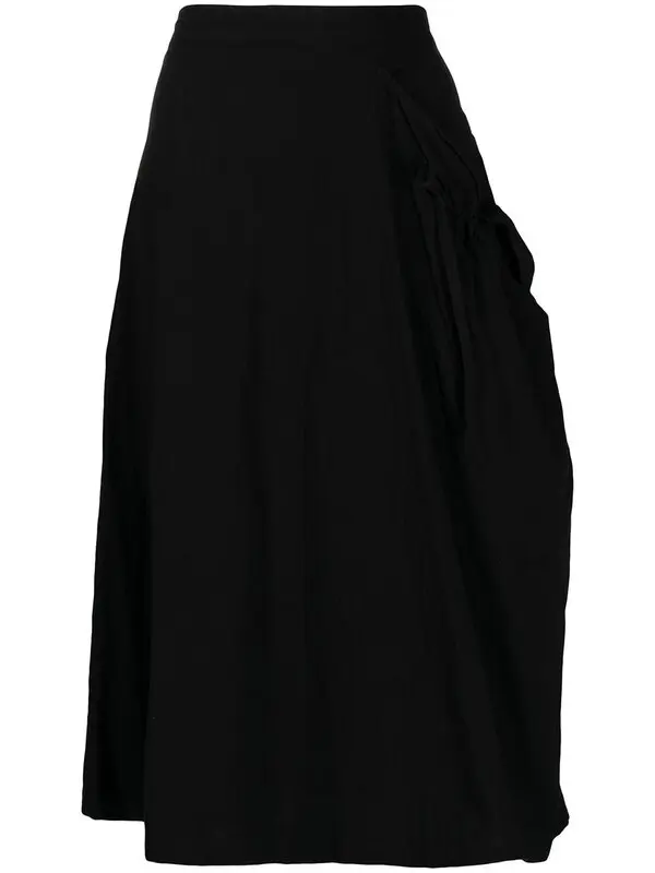 Y’s High-waisted Ruched Skirt - Black