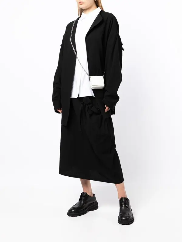Y’s High-waisted Ruched Skirt - Black