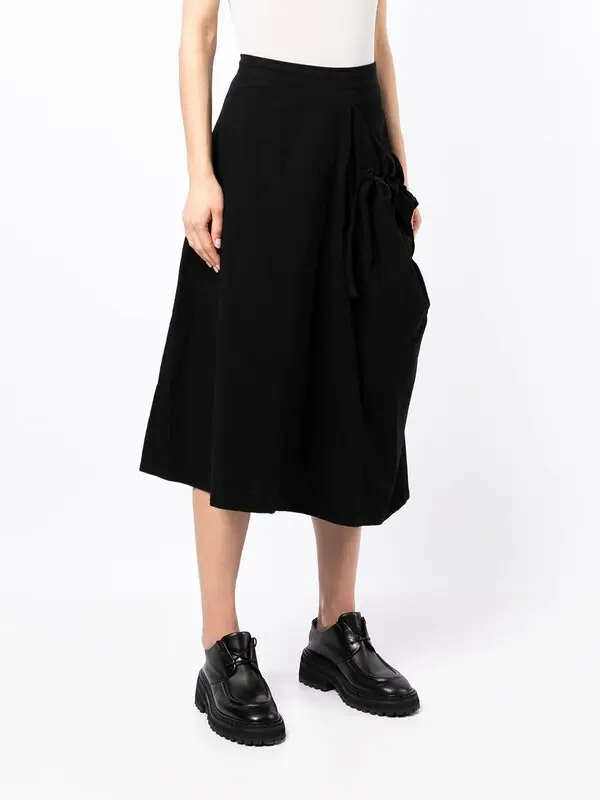 Y’s High-waisted Ruched Skirt - Black