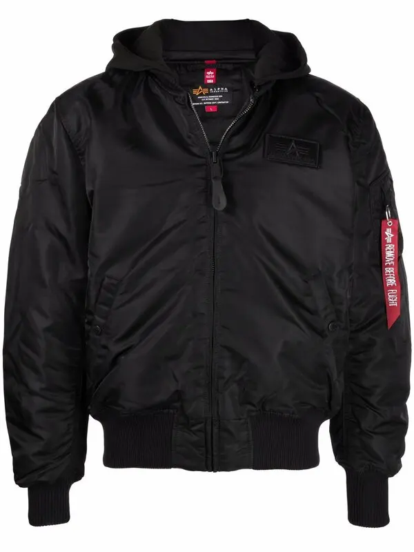 Alpha Industries Logo Zipped Bomber Jacket
