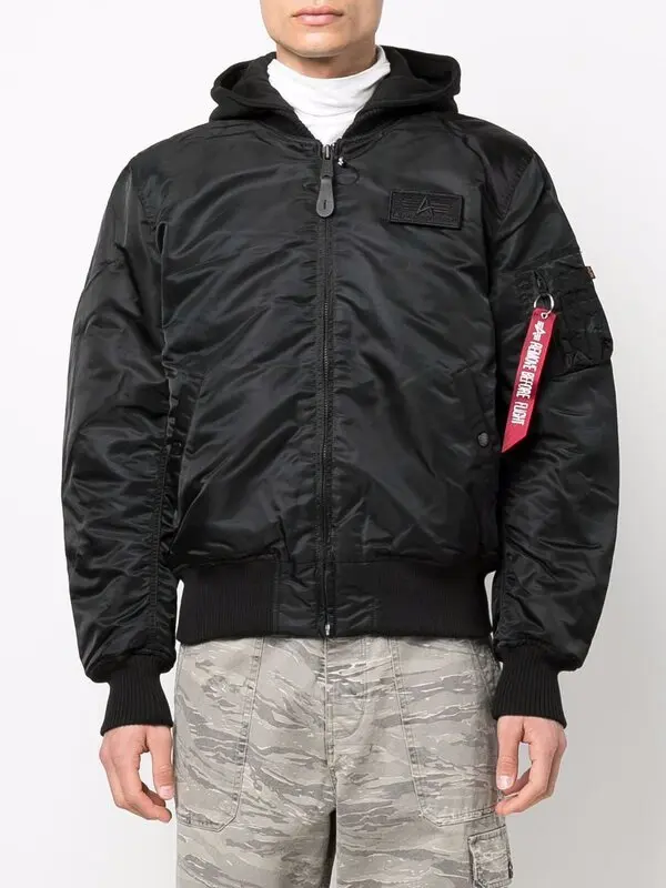 Alpha Industries Logo Zipped Bomber Jacket