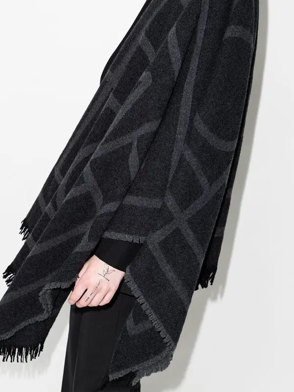 TOTEME Large Monogram Scarf - Grey