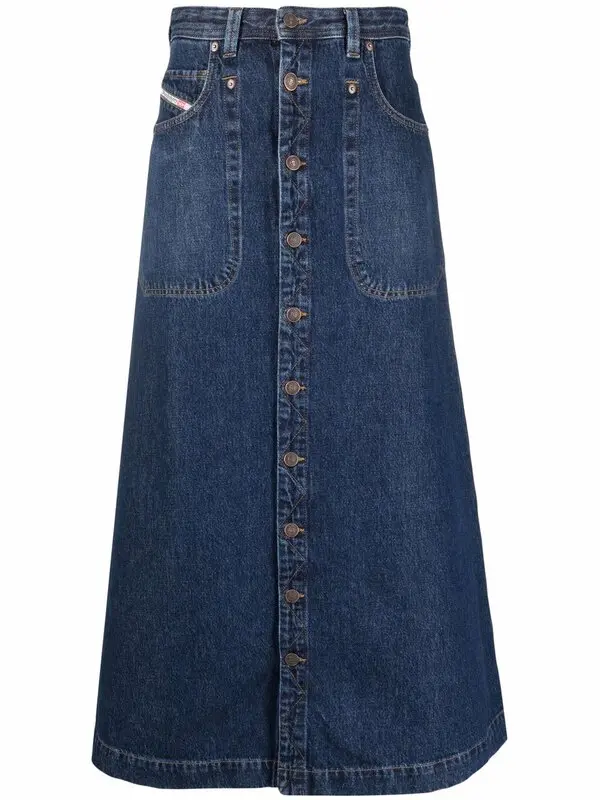 DIESEL De-albus-l A-line Denim Skirt