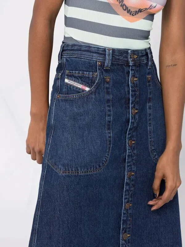 DIESEL De-albus-l A-line Denim Skirt