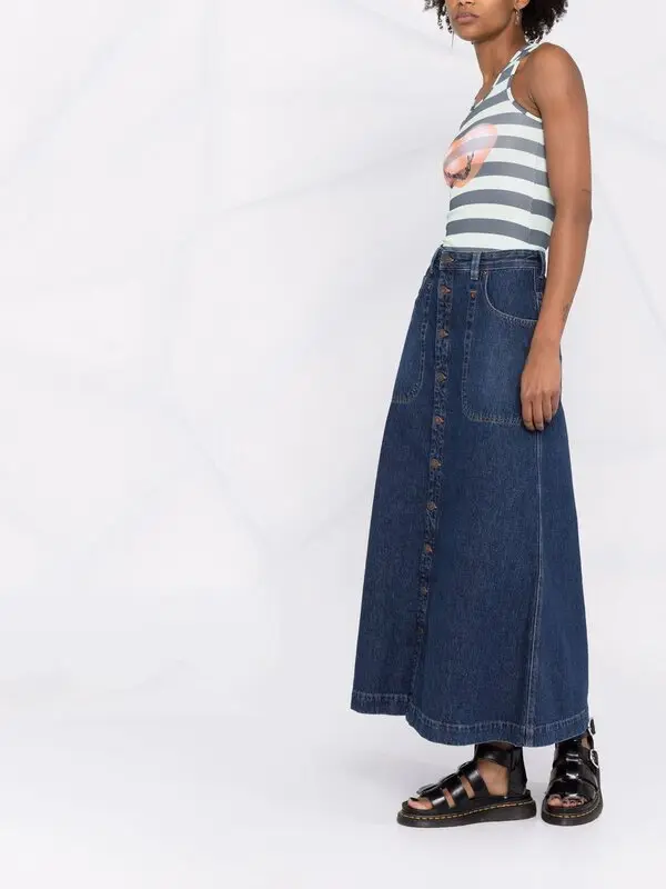 DIESEL De-albus-l A-line Denim Skirt