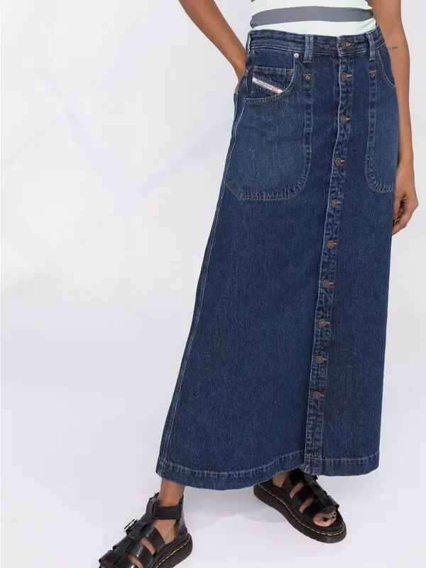 DIESEL De-albus-l A-line Denim Skirt