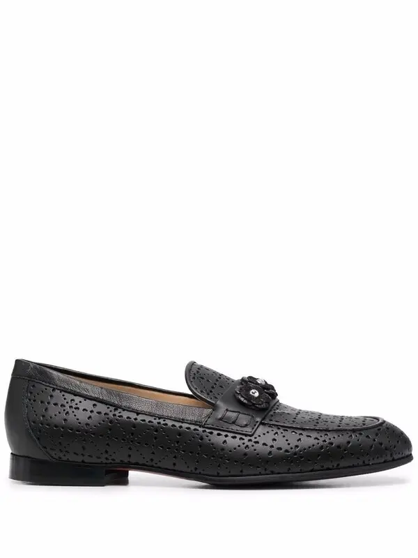 BALDININI Floral-appliqué Moccasins