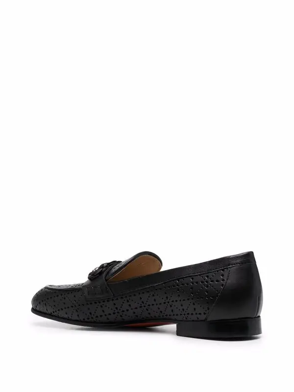 BALDININI Floral-appliqué Moccasins