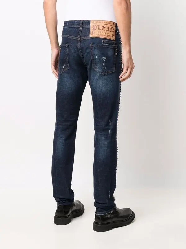 Philipp Plein Distressed Straight-leg Jeans
