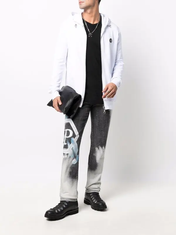 Philipp Plein Bleached Straight-leg Trousers