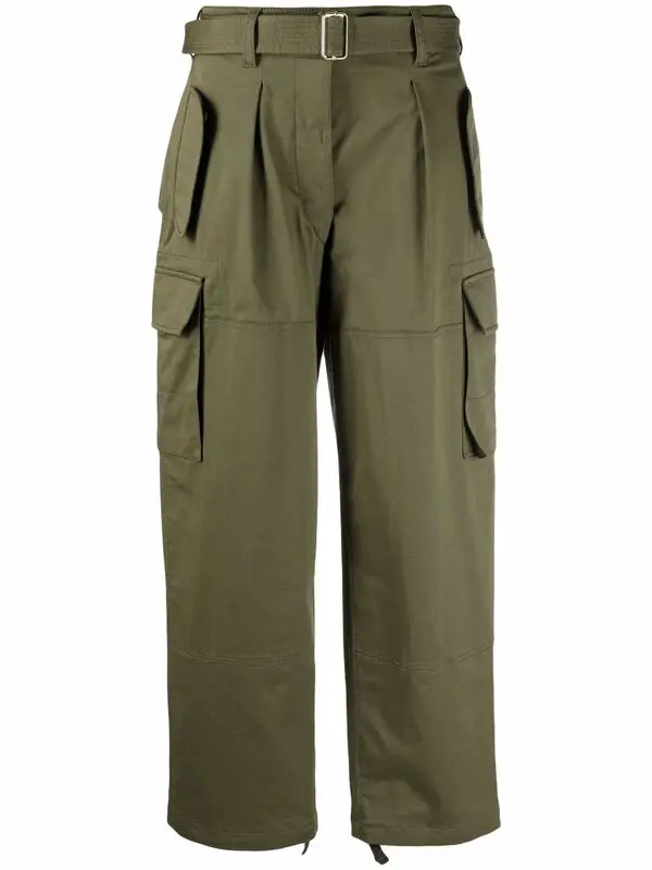 Alberta Ferretti High-waisted Belted Cargo Trousers