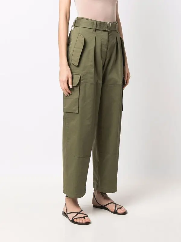 Alberta Ferretti High-waisted Belted Cargo Trousers