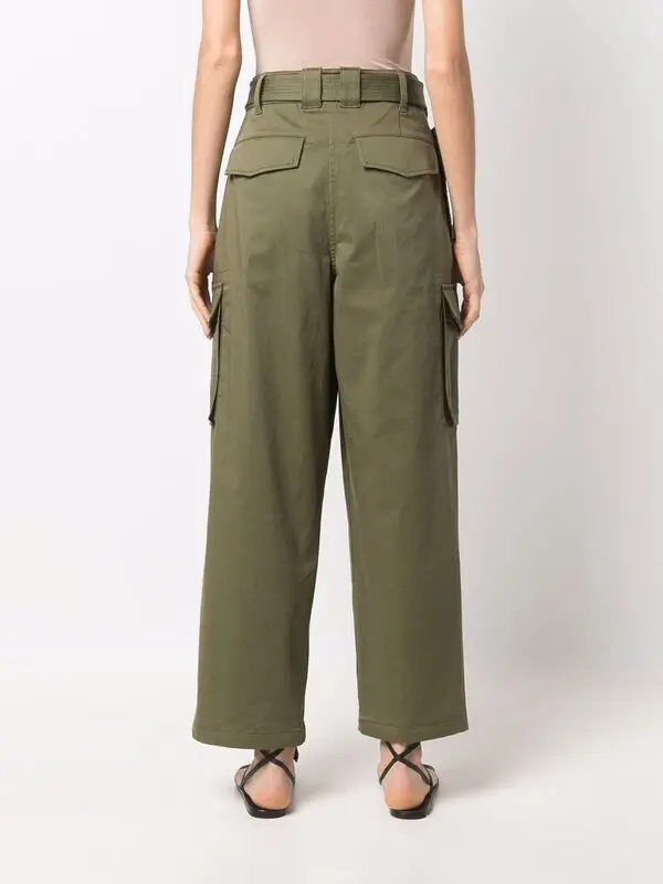 Alberta Ferretti High-waisted Belted Cargo Trousers
