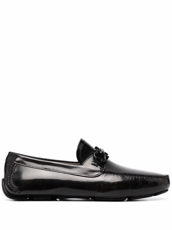 FERRAGAMO Paris Leather Loafers - Brown