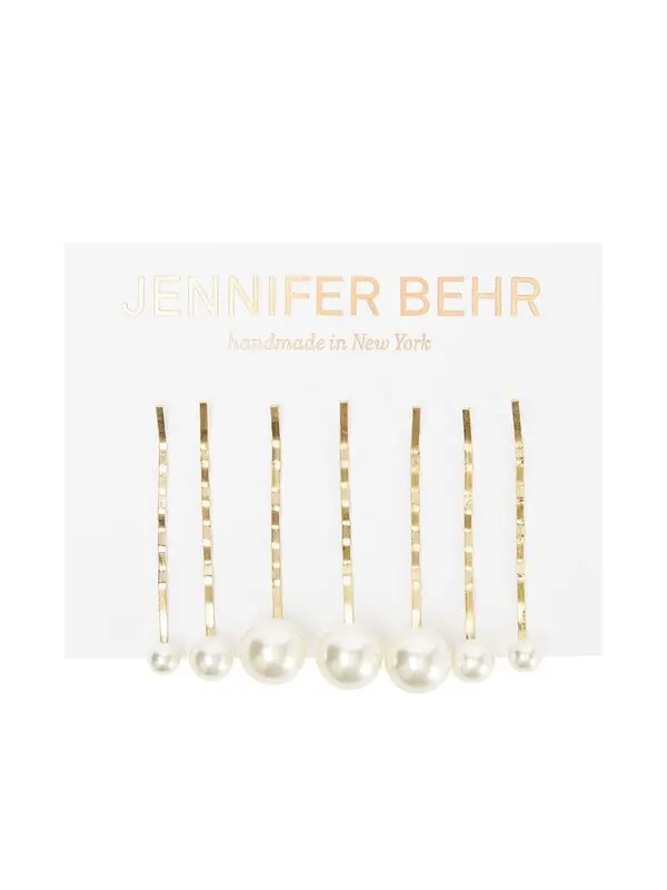 JENNIFER BEHR Set Of Perla Hair Clips - White