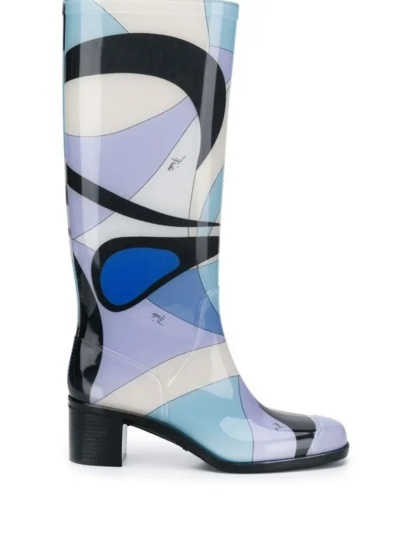 Emilio Pucci Alex Print Boots In Blue - 48% Off | Editorialist