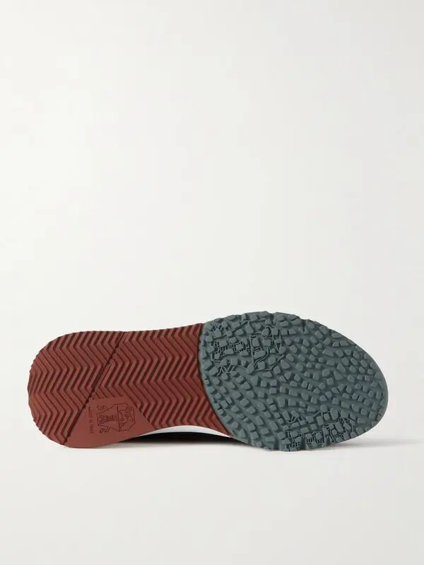 Brunello Cucinelli Leather-trimmed Stretch-knit Sneakers