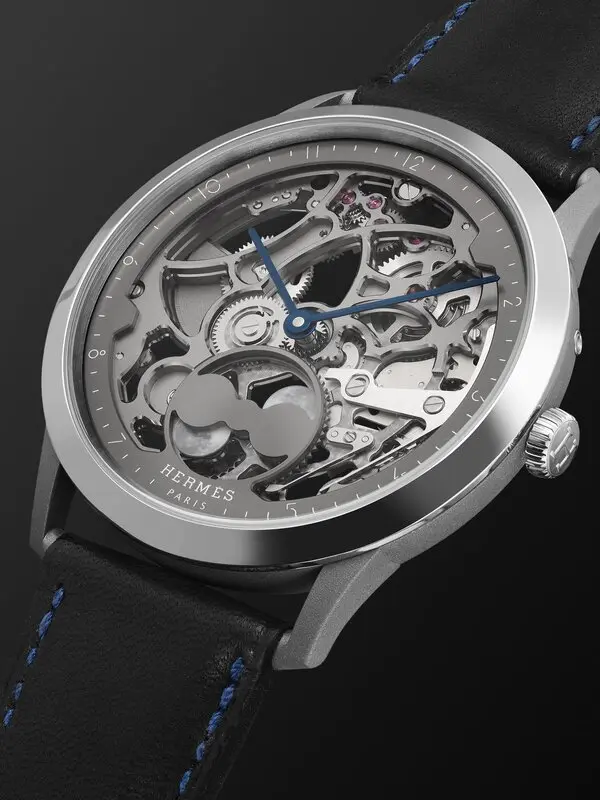 Hermès Slim D’ Squelette Lune Automatic Titanium Watch