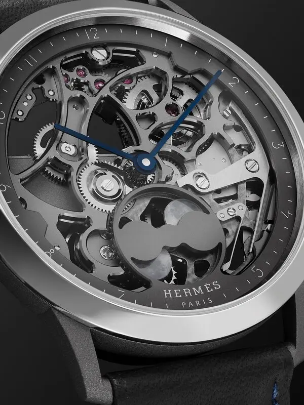 Hermès Slim D’ Squelette Lune Automatic Titanium Watch