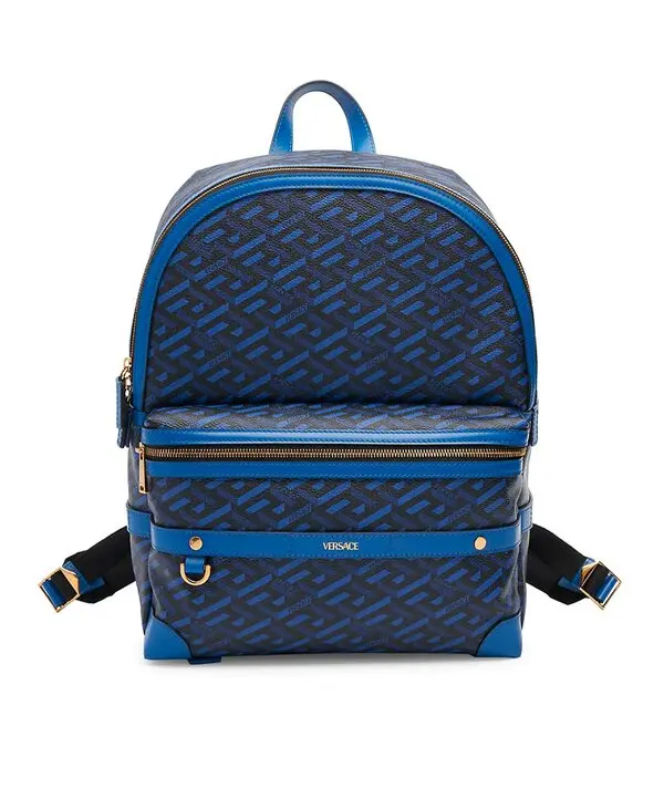 Versace La Greca Coated Canvas Backpack