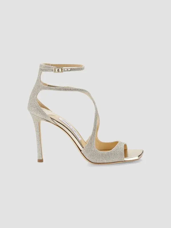 JIMMY CHOO Azia 95mm Glitter Sandals
