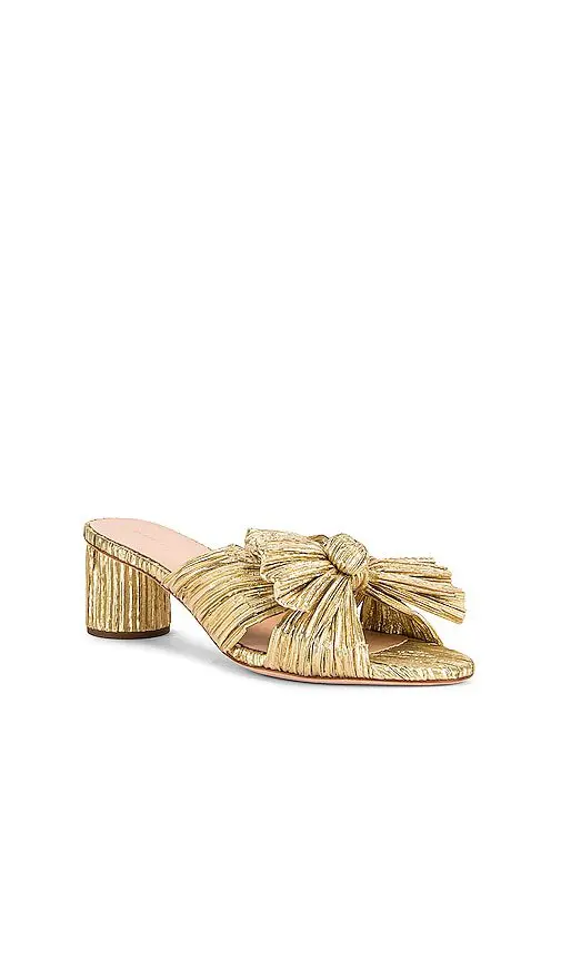 LOEFFLER RANDALL Emilia Pleated Knot Mule In Metallic