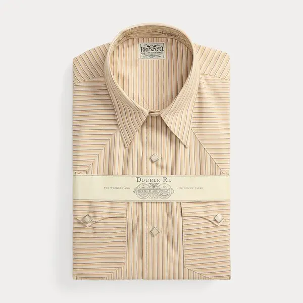 Ralph Lauren Slim Fit Striped Western Shirt - Brown Multi