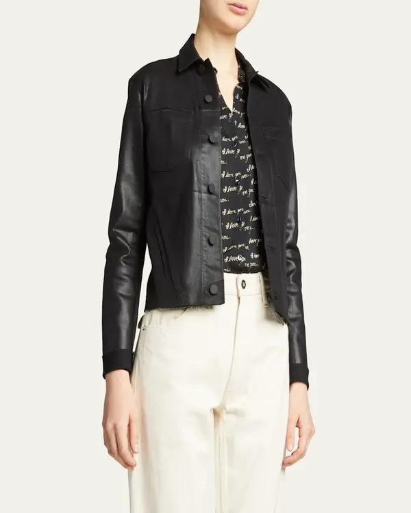 L'AGENCE Janelle Coated Denim Jacket