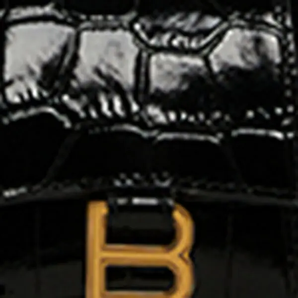 Balenciaga Mini Croc-embossed Hourglass Chain Wallet
