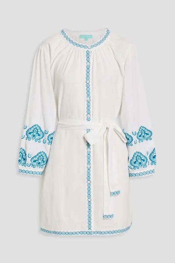 Melissa Odabash Tania Embroidered Mini Dress - White