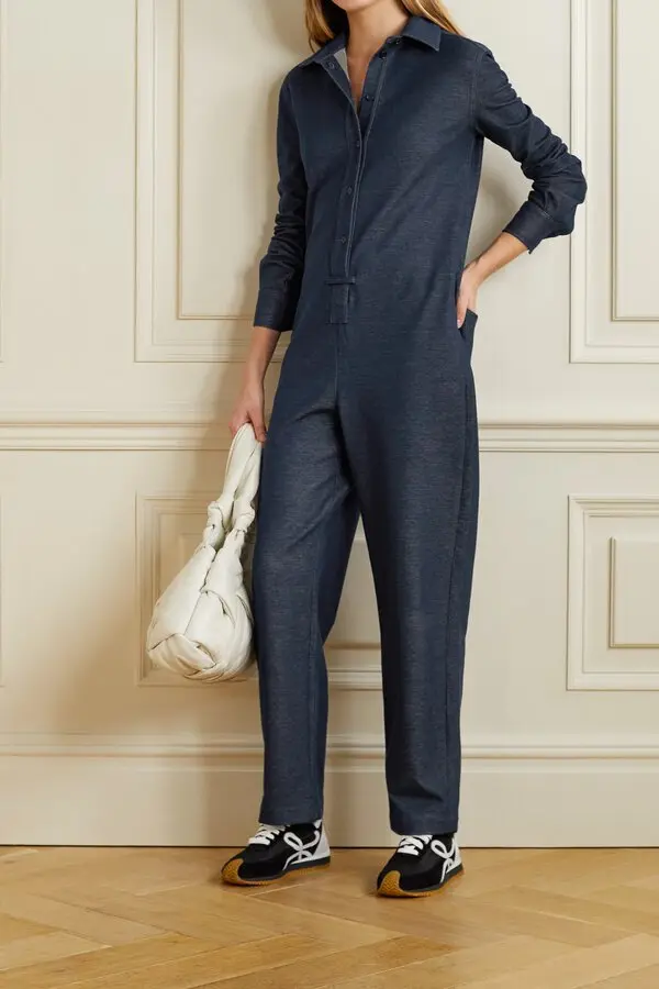 Max Mara Oggetti Cotton-blend Chambray Jumpsuit
